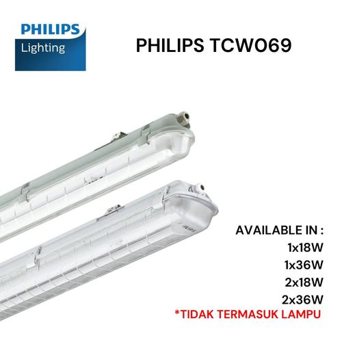 Jual PHILIPS Kap Lampu TL WATERPROOF TCW069 TCW 069 1x18 2x18 1x36 2x36 ...