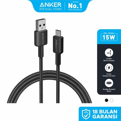 Jual Kabel Charger Anker 322 Fast Charging USB-A to USB-C 6ft - A81H6 ...
