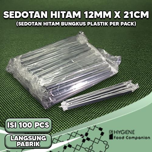 Promo Sedotan Runcing Hitam 6mm x 20cm & 12mm x 21cm Bungkus Plastik / Sedotan Steril Higienis ...