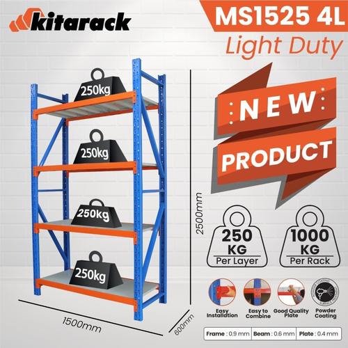 Promo MS1525 RAK GUDANG LIGHT DUTY 4 LAYER 250KG/LAYER 800KG/RACK ...