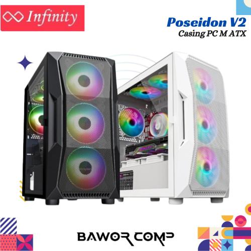 Jual Infinity Poseidon V2 Black / White - Free 3 Fan | Casing PC M-ATX ...