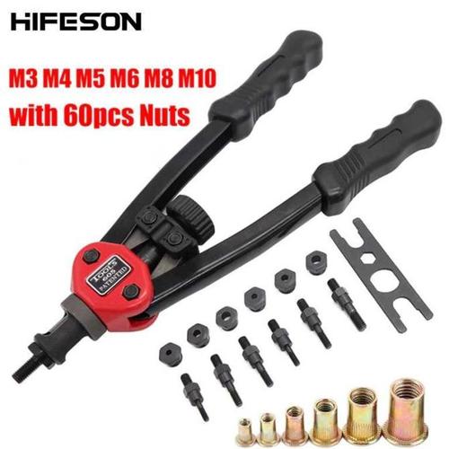 Jual ALAT PEMASANG BAUT RIVET RIVETER NUTS GUNS WITH NUTS 605 60PCS ...