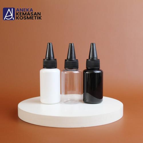 Jual BOTOL KERUCUT 60ML / BOTOL PLASTIK PET / BOTOL TINTA 60ML TUTUP ...