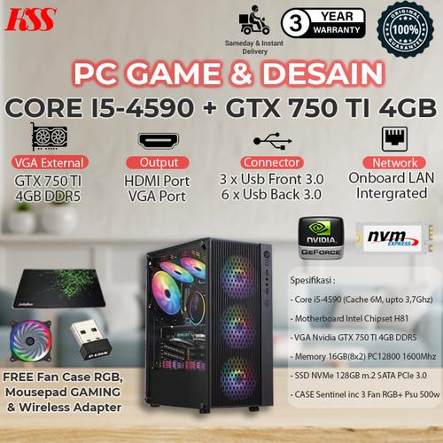 Jual [Baru]Komputer/PC I5-4590 + GTX 750 TI 4GB + SSD NVMe Desain ...