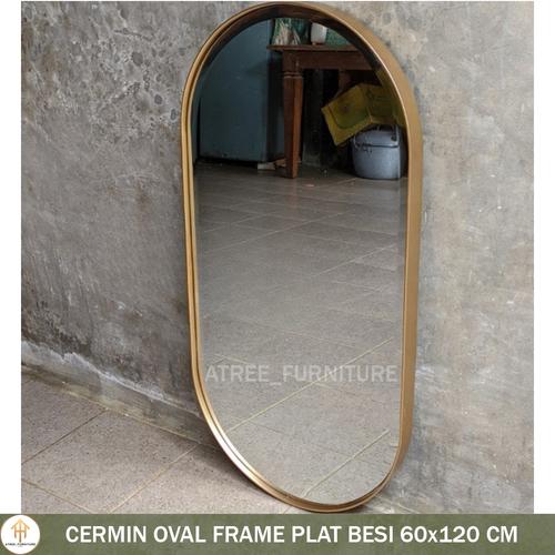 Jual CERMIN OVAL / CERMIN OVAL FRAME BESI GOLD / CERMIN UKURAN 60X120 ...