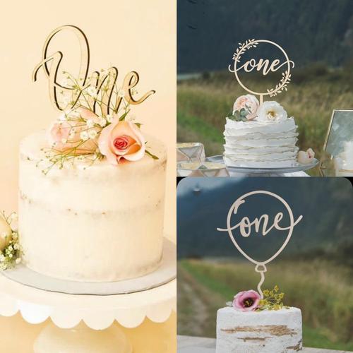 Jual cake topper tulisan one, hiasan kue tulisan one bahan kayu - one ...