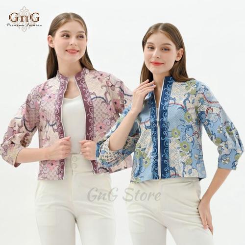 Jual Outer Batik 135 ACA/ Jaket Batik Wanita/ Luaran Batik/ Rompi Batik ...