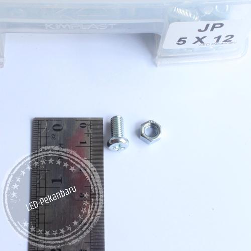 Jual 20PCS BAUT JP 5X12 5MM X 12MM PANJANG 1,2CM MUR M5 KEPALA OBENG + BULAT GALVANIS - Baut ...