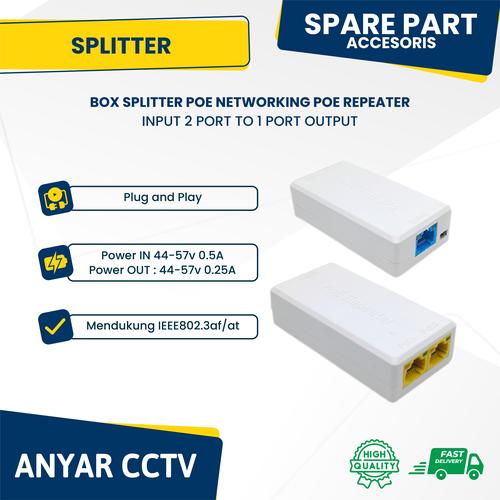 Jual BOX SPLITTER POE NETWORKING POE REPEATER INPUT 2 PORT TO 1 PORT ...