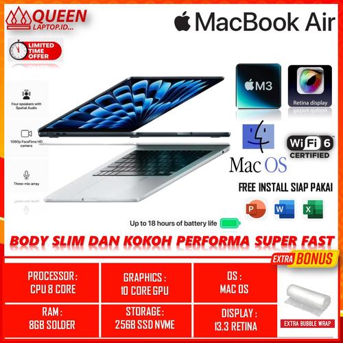 Jual Apple Macbook Air M3 2024 Ram 8GB 256GB SSD 13.3 Inci Liquid Retina Mac-Os - STARLIGHT ...
