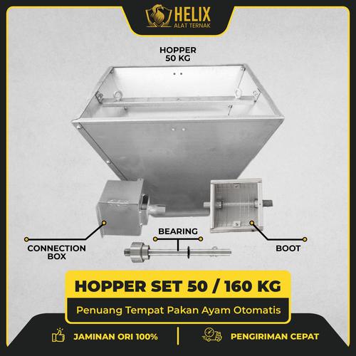 Jual Hopper Komplit Set Feeder 50 / 160 kg Tuang Pakan Tempat Makan Ayam Otomatis Pedaging ...