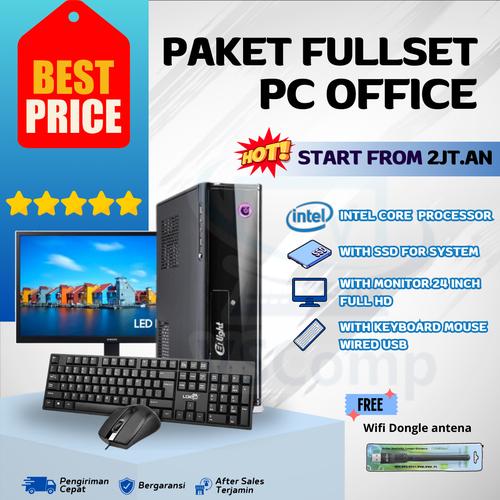 Jual PC Rakitan Fullset Lengkap Office - Core i5 8GB SSD 256GB ...