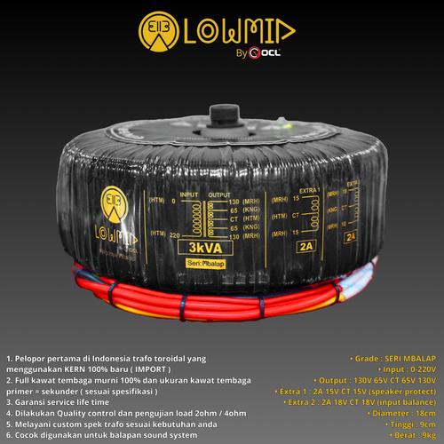 Jual Trafo Toroid Donat Merek LOWMID 3kVA CT 130V 65V Seri MBALAP ...