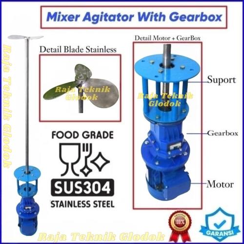 Jual Mixer Agitator Kimia SS304 1,5KW 2HP 3Phase 2P With Gearbox 1Set ...