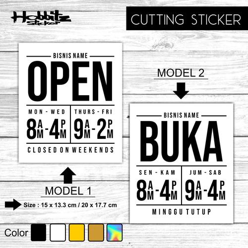 Jual Stiker / Sticker Cutting Buka Tutup Kaca Pintu Cafe Restoran Bahan ...