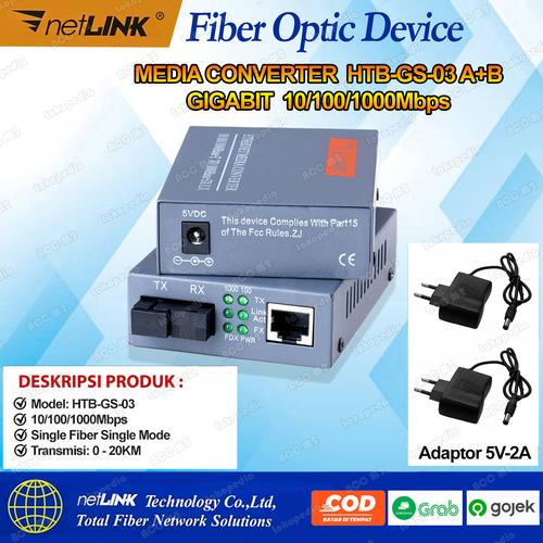 Jual Netlink HTB-GS-03 Gigabit Media Converter FO Fiber Optic to LAN RJ45 - Jakarta Pusat - ACC ...