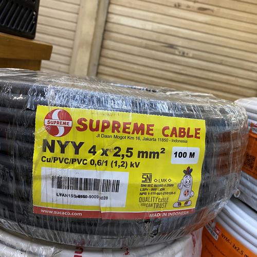 Jual Kabel Supreme NYY 4x2.5 4x2,5 Panjang 100 Meter Hitam / (4 Besar ...
