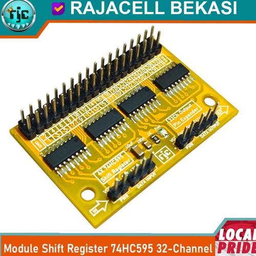 Jual MODULE SHIFT REGISTER 32 CH OUTPUT MULTIPLEXER 74HC595 GPIO EXPANSION - Header Disolder ...