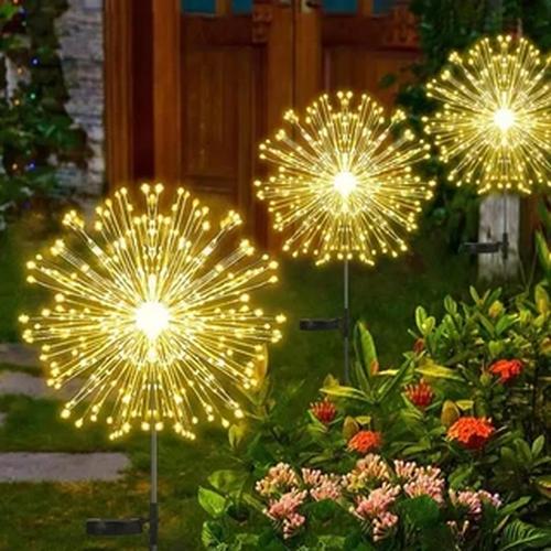 Jual Lampu Hias Taman LED Model Kembang Api Fireworks Solar Panel IP65 ...