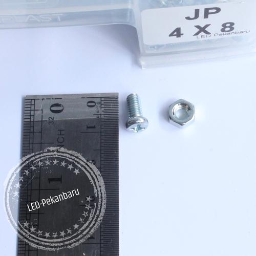 Jual 20PCS BAUT JP 4X8 4MM X 8MM PANJANG 0,8CM MUR NUT M4 KEPALA OBENG ...