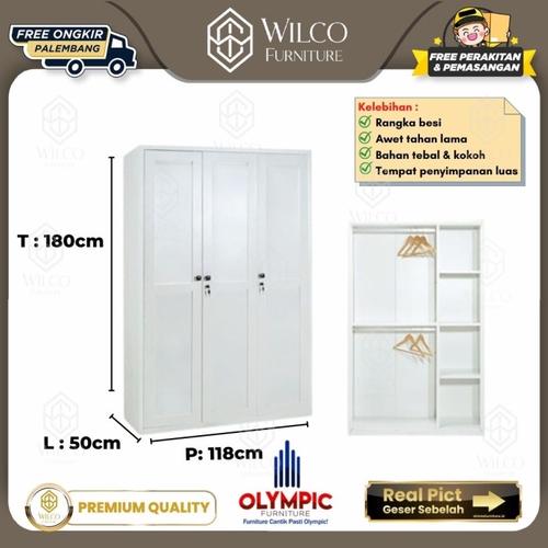 Jual Lemari Pakaian OSWS WIMBLEDON 3P Olympic / Lemari Baju Besi 3 Pintu - Dus+Krim - Kota ...
