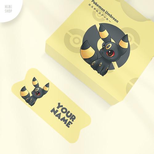 Jual Stiker Nama Custom Waterproof Pokemon Umbreon - 20 book sticker ...