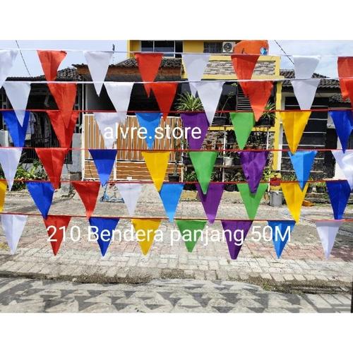 Jual Bendera Kain Segitiga Hias Festival 210 Bendera Panjang 50Meter Bahan Kain veles Bendera ...