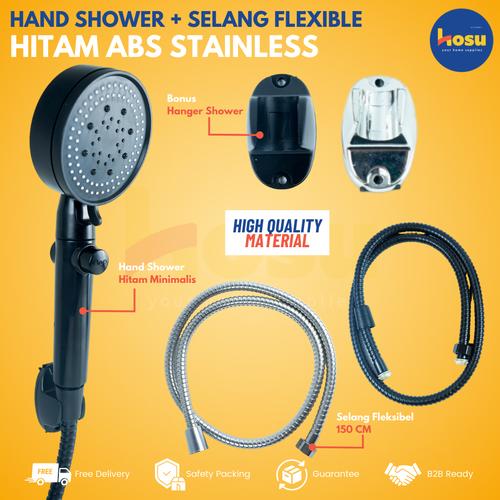 Promo Hand Shower Bulat Hitam Tombol On Off - Hand Shower Kamar Mandi ...