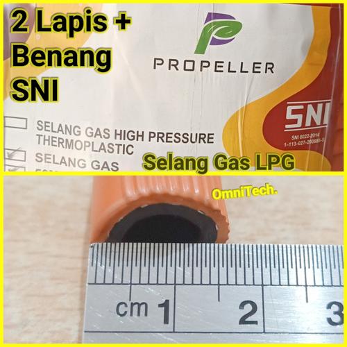 Jual Selang Gas LPG Elpiji Orange Hitam 2 Lapis Benang SNI 3/8" 10mm Meteran Ecer Meter ...