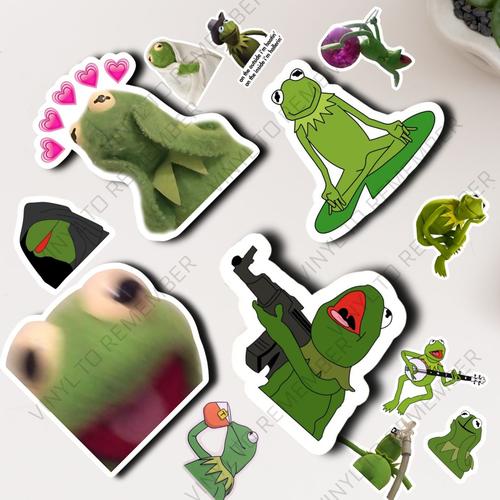 Jual Stiker Vinyl Meme Kermit Frog Hewan Kodok Pack Lucu Waterproof ...