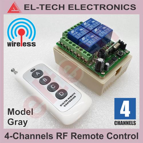 Jual 4Ch RF Remote + Receiver Control Kontrol Jarak Jauh Penerima Relay ...