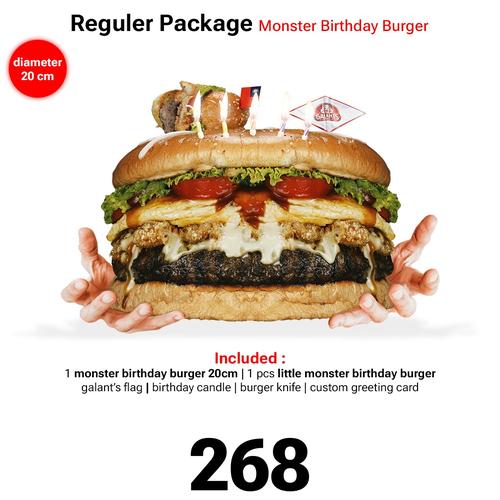 Jual Burger Ulang Tahun Jumbo Viral | Monster Birthday Burger 20cm ...