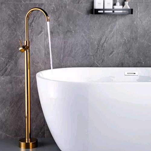 Jual KRAN AIR LANTAI TINGGI EMAS PANAS DINGIN/KRAN WASTAFEL STANDING ...