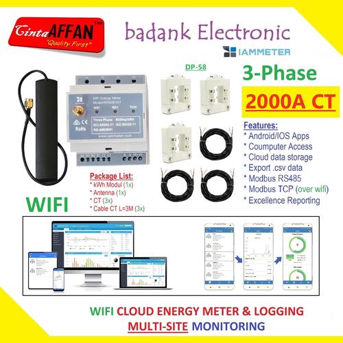 Jual IAMMETER CLOUD 3-Phase WIFI Bidirectional Energy Meter 3-Sensor CT ...