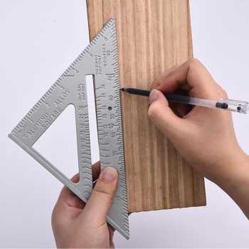 Jual Penggaris Garisan Siku Mistar Segitiga Triangle Ruler Aluminium ...