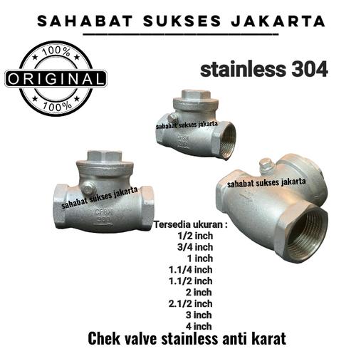Jual cek valve 1/2 inch stainlees / swing check valve sus 304 - Jakarta ...