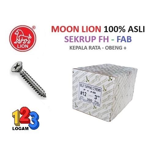 Jual FAB #12x3" Sekrup, Baut Tapping FH Moon Lion Kepala Rata, Obeng + - Kab. Cirebon - Logam ...