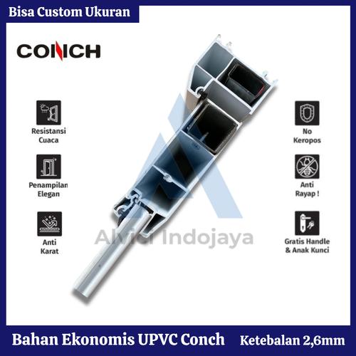 Jual Pintu Swing UPVC Conch Ekonomis Kaca Panel Jalusi - 80 x 210 ...