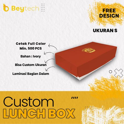 Jual Custom Print Cetak Paper Lunch Box Size S Laminating Klip Rakit ...