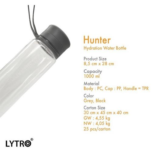 Jual Botol Minum 1 Liter Hunter Chielo Bisa Custom Print UV - Hitam ...