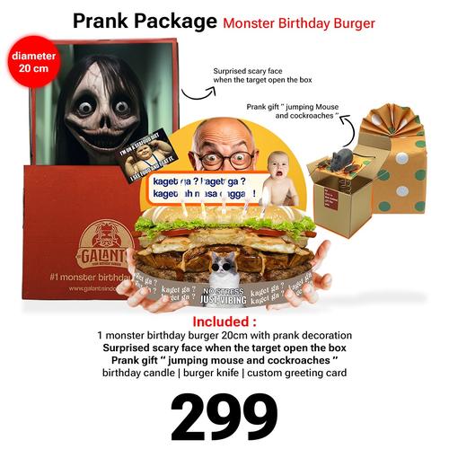 Jual Prank Package Monster Birthday Burger 20cm (Birthday Cake ...