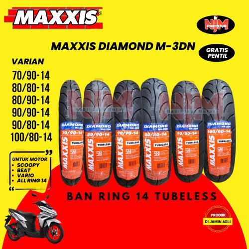 Jual ban motor ring 14 maxxis diamond 80/90-14 tubles free pentil - Kab ...