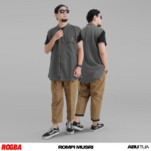 Jual Rompi Musri ROGBA Abu Tua - Vest motor pria muslim tebal, hangat ...