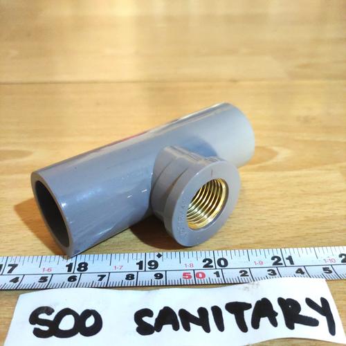 Jual Tee Drat Kuningan 1/2" x 3/4" Inch Pass PVC - Faucet T Ulir Dalam ...