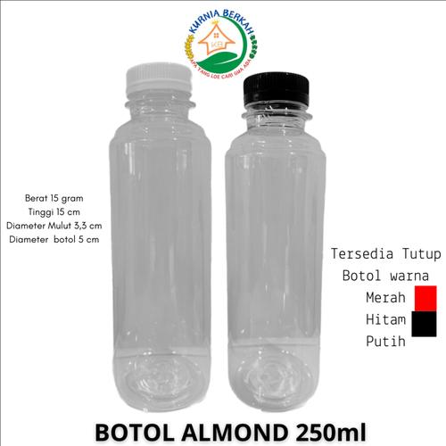 Jual Botol almond 250 ml 250 ml TEBAL - Putih, packing plastik anti ...