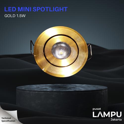Jual Mini Spotlight Gold 1.5watt 2700k spotlight lemari furniture ...