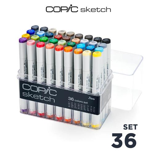 Promo Copic Sketch Set 36 Graphic Marker Alcohol Based Dye Ink ...