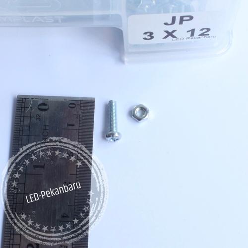 Jual 20PCS BAUT JP 3X12 3MM X 12MM PANJANG 1,2CM MUR NUT M3 KEPALA OBENG + BULAT GALVANIS - Set ...