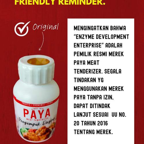 Jual paya pengempuk daging 70 gr tenderizer - Jakarta Timur - Subur ...