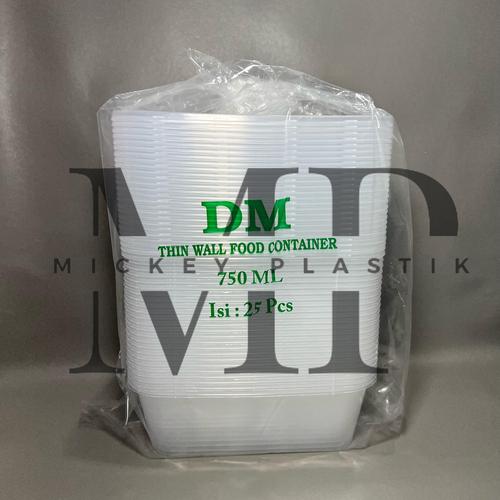 Jual Thinwall Container DM 750ML KOTAK MAKAN 750 ML ISI 25SET PERSEGI ...